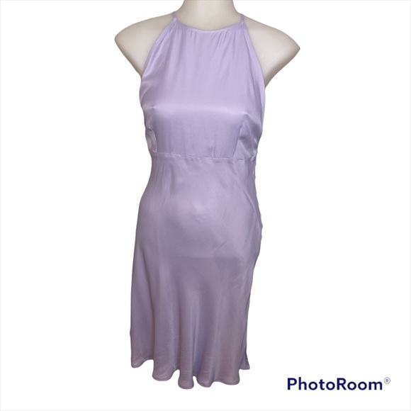Zara | Dresses | Zara Lilac Halter Top Strappy Open Cross Tie Back Mini ...